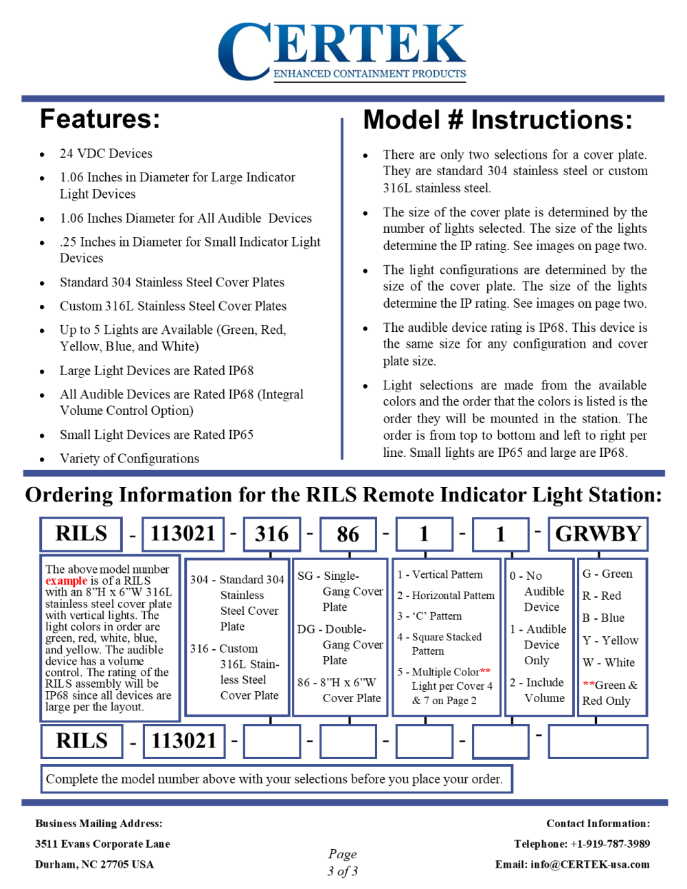 RILS - Remote Indicator Light Stations